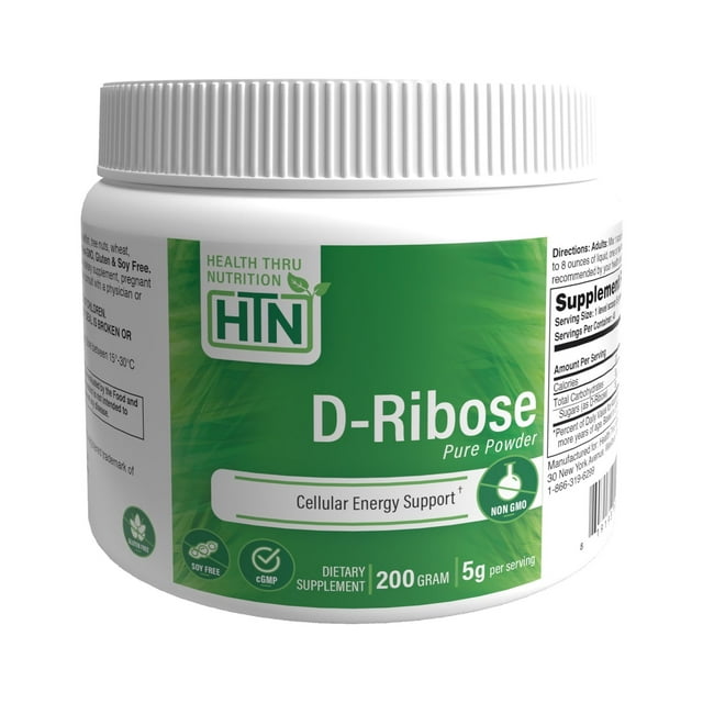 D-Ribose - Pure Powder - 200g Jar (5g per serving) by Health Thru ...