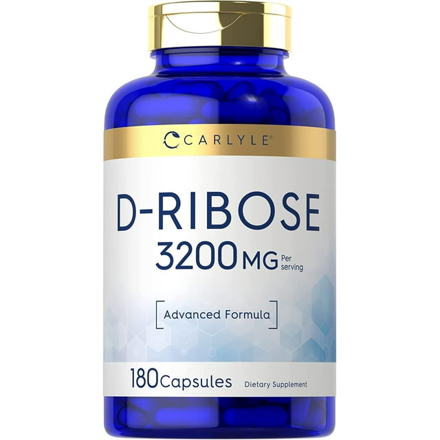 Carlyle D-Ribose 3200mg Supplement - 180 Gluten-free Vegetarian ...