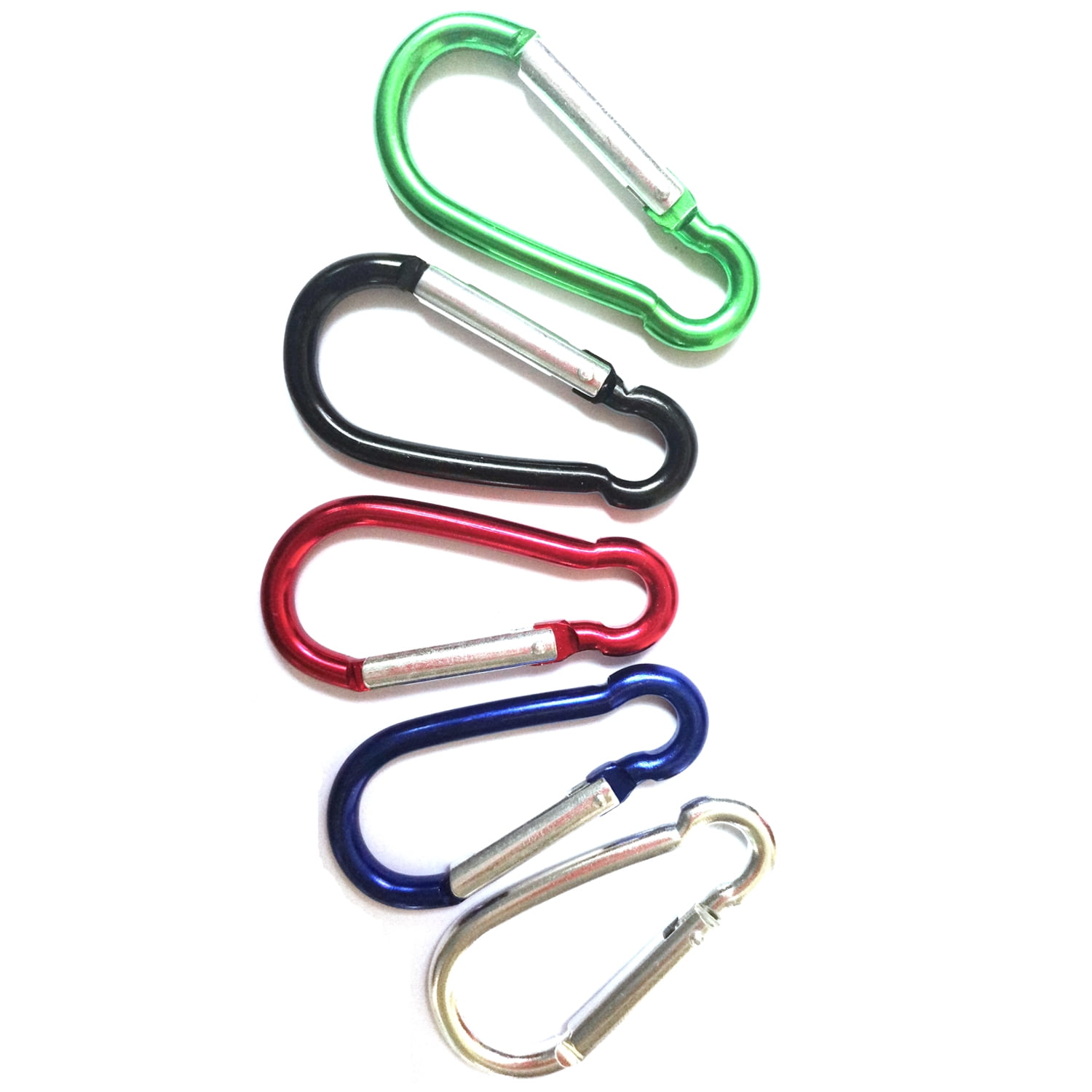 D-Ring Buckles Set in 5 Pack, Small Carabiner Camping Hiking Key Chain ...