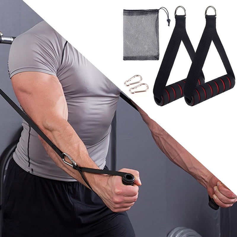 D-Ring Metal Gym Handles Grip Workout Heavy Duty Cable Machine Handle ...