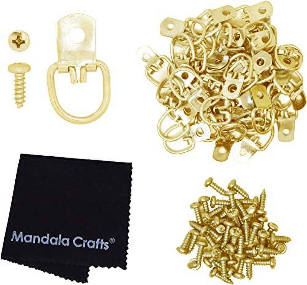D Ring Picture Hanger Hardware Kit with Screws for Hanging Frames, Art ...