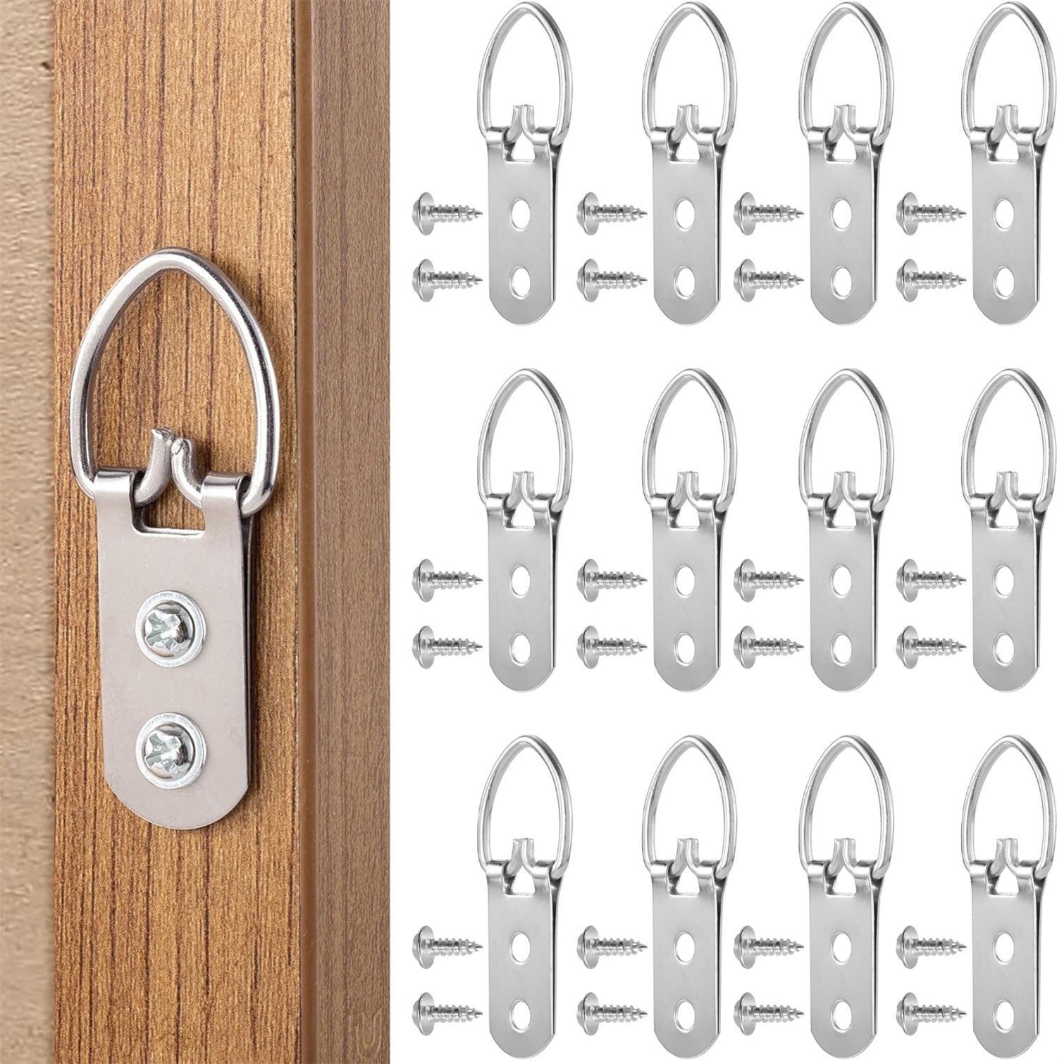 D Ring Picture Hangers,Bexikou 20-Pack Heavy Duty Hanging Picture Frame ...