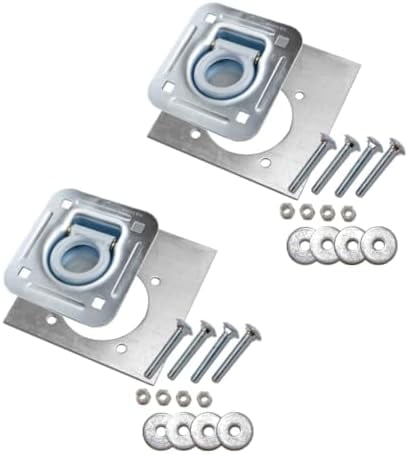 D-Ring Recessed 6,000 lb. Tie Down and Backing Plate w/2-1/2 Hardware 2 ...
