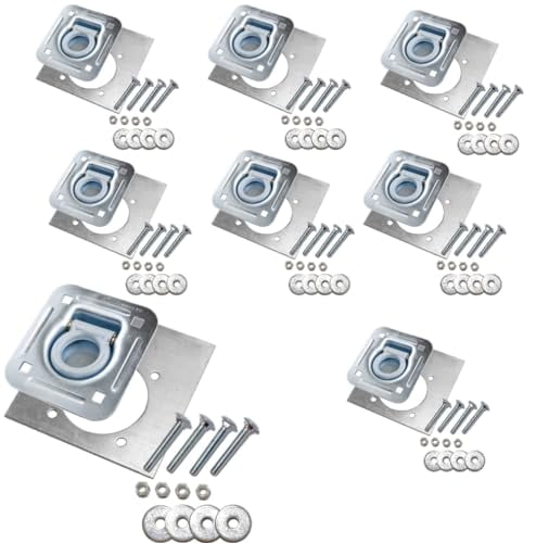 D-Ring Recessed 6,000 lb. Tie Down and Backing Plate w/2-1/2 Hardware 8-pack - Walmart.com