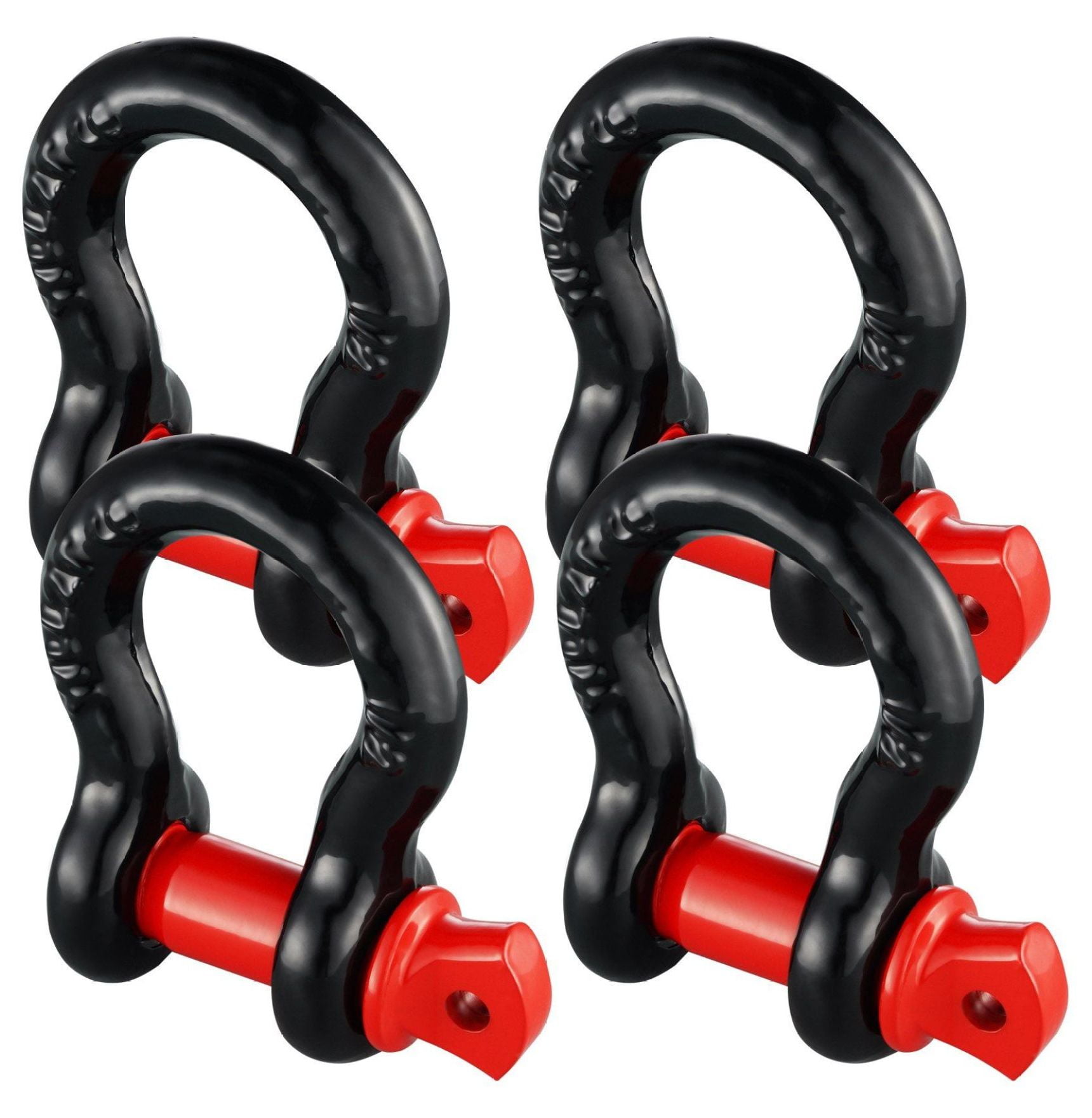 D-Ring Shackle 4 Pack - 8 Ton (17637 lbs) Capacity - Alloy Steel Towing ...