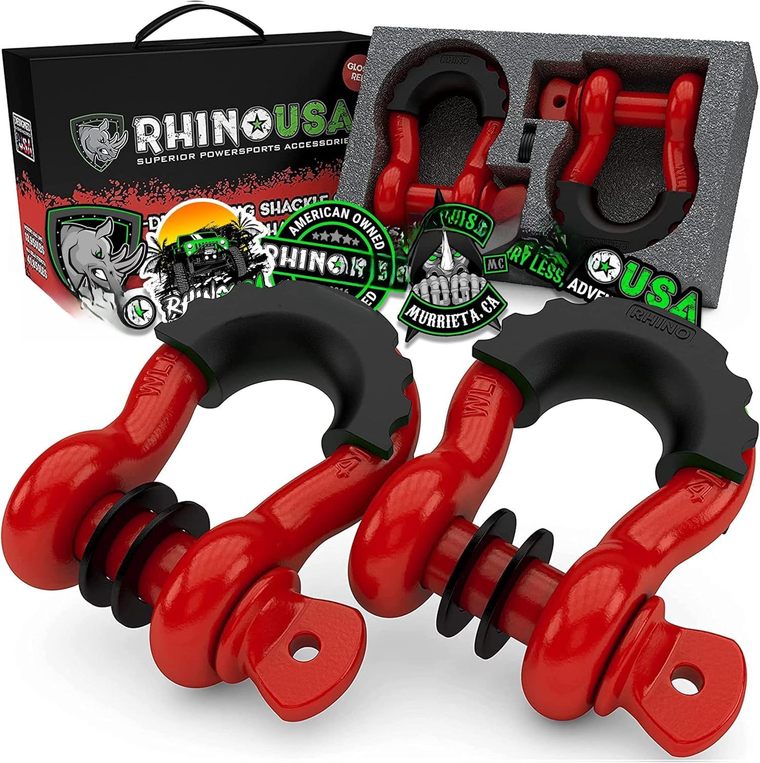 D Ring Shackles (2-Pack) - 41,850lb Break Strength - Heavy Duty 3/4 ...