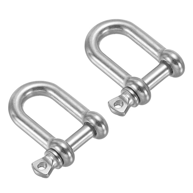 D-Ring Shackles, 2Pcs 13/32 Inch Inner Width Stainless Steel Screw Hook ...