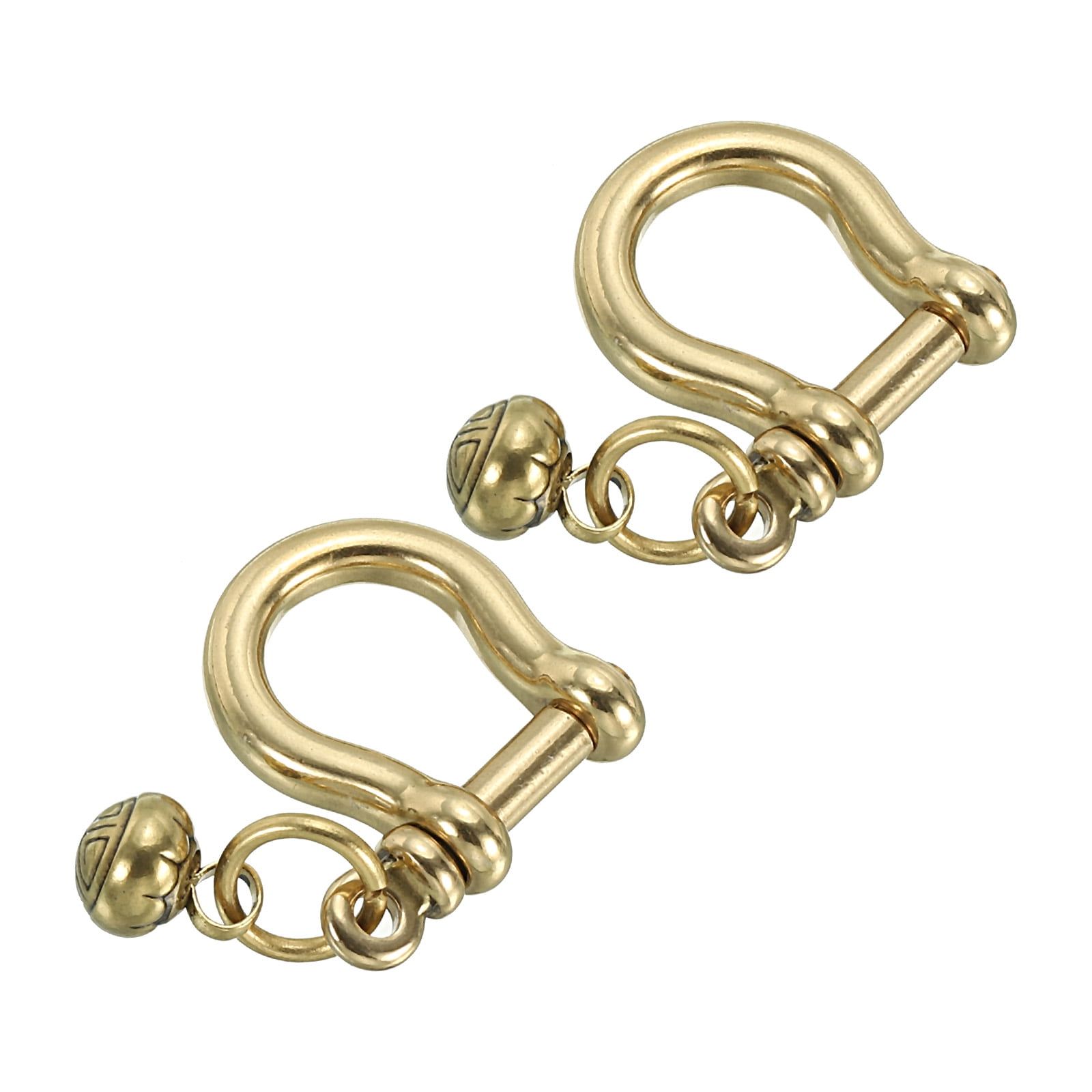 D-Ring Shackles, 2Pcs 3/8 Inch Inside Width Solid Brass U Shape ...