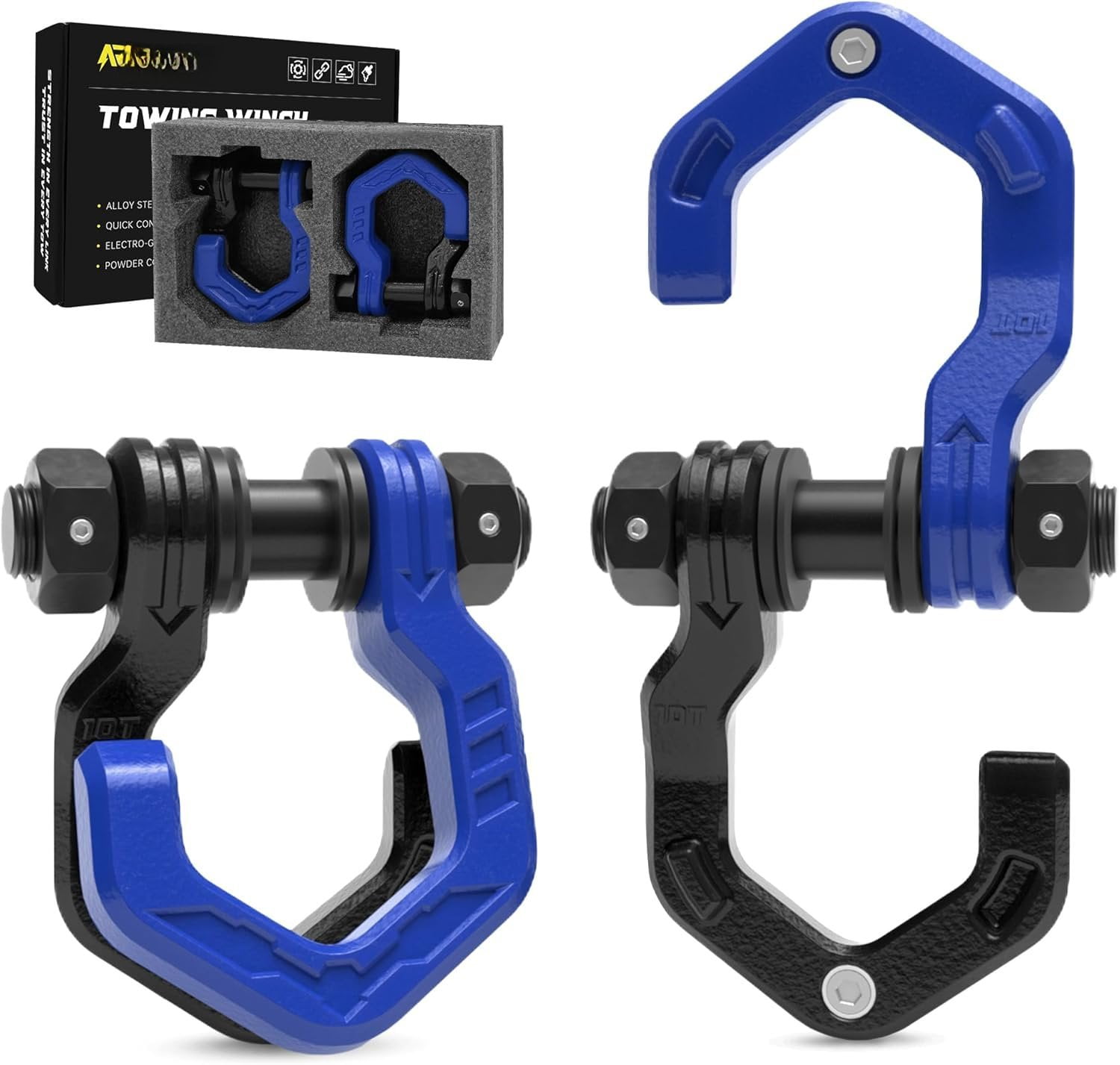 D Ring Shackles, 3/4" Separate Shackles with 7/8" Pin, Shackle 57320lbs ...