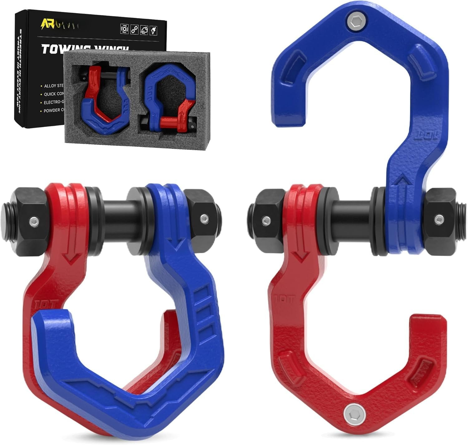 D Ring Shackles, 3/4" Separate Shackles with 7/8" Pin, Shackle 57320lbs ...