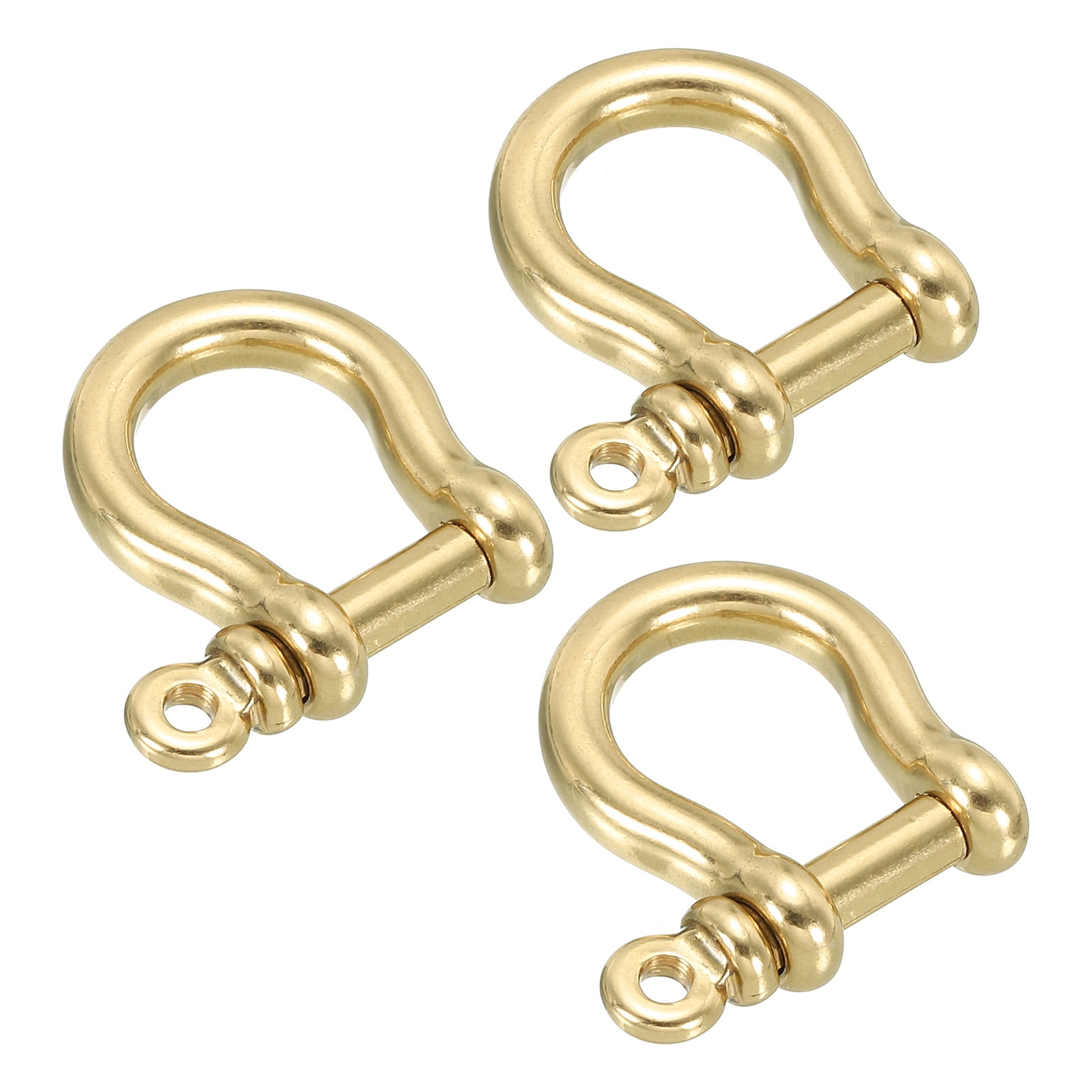D-Ring Shackles, 3Pcs 0.3 Inch Inside Width Solid Brass U Shape ...