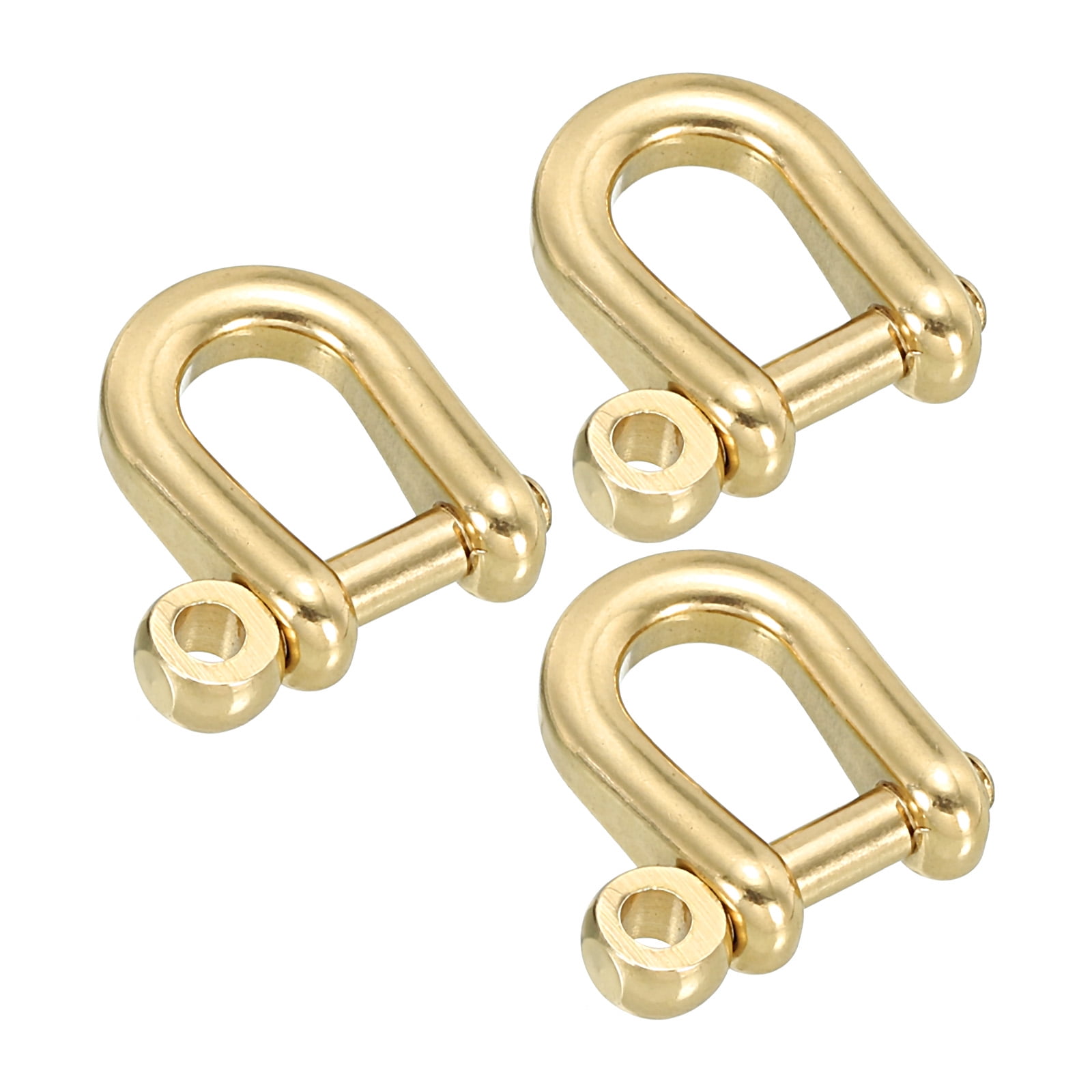 D-Ring Shackles, 3Pcs 1/4 Inch Inner Width Solid Brass Screw Hook Small ...