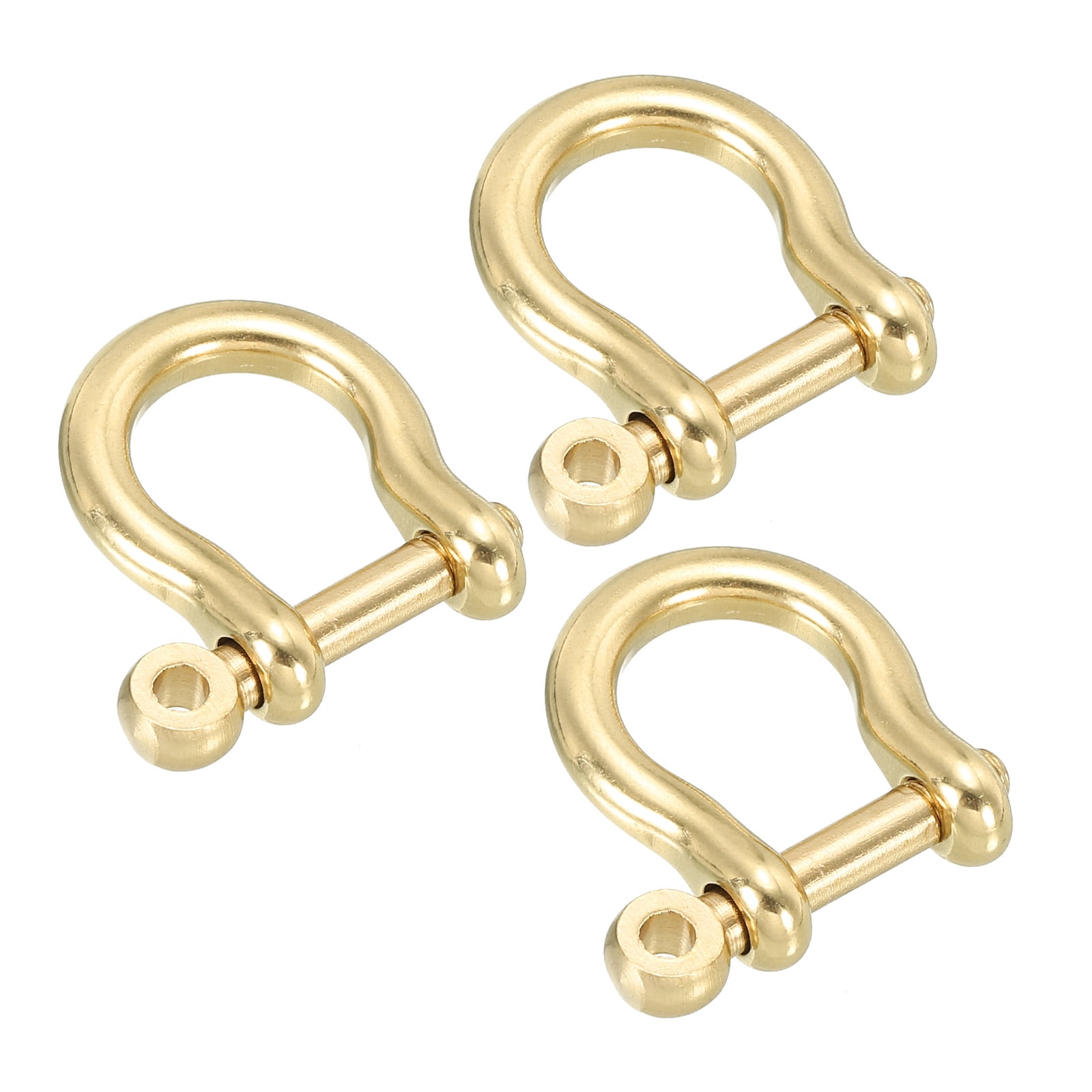 D-Ring Shackles, 3Pcs 3/8 Inch Inner Width Solid Brass Screw Hook Small ...