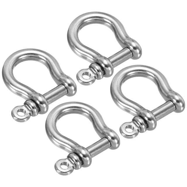 D-Ring Shackles, 4Pcs 0.3 Inch Inside Width Stainless Steel U Shape ...