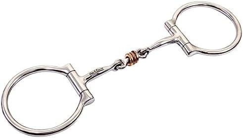 D Ring Snaffle Tongue Relief Done Bone W/Copper Ring Rollers Bit | Bits ...