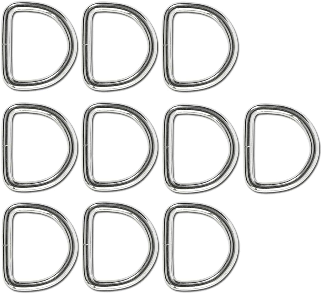 D Rings 1.25 inch Heavy Duty 1 1/4 5mm Thick 10 Pack Welded D-Rings for ...