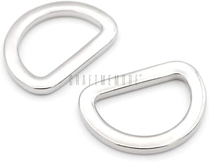 D Rings Purse Loop Flat Metal 5/8, 3/4, 1 Inch D-Ring Heavy Duty ...