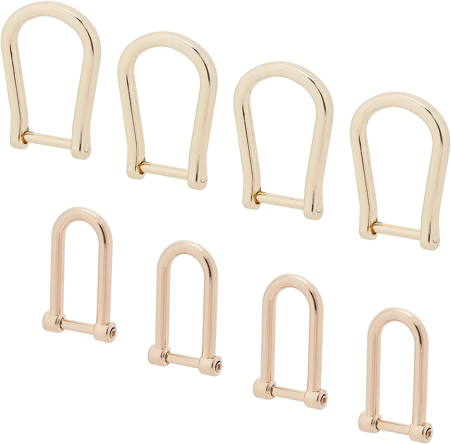 8Pcs 2 Style Alloy with Iron D Shape Rings Clasps for Bag Replacement ...