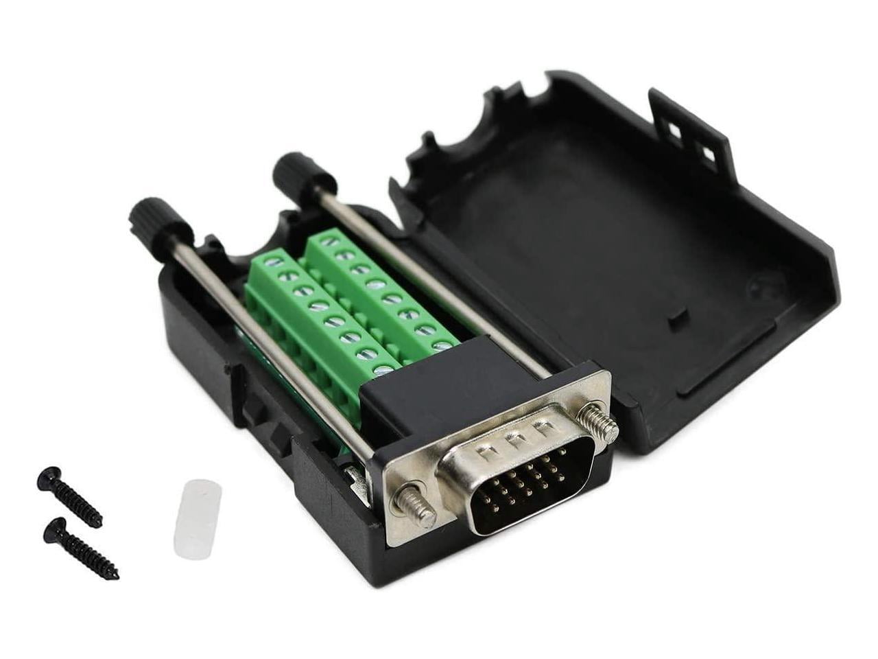 D-SUB DB15 Male 15Pin Jack Port to Terminal Breakout Board Connector 3 ...