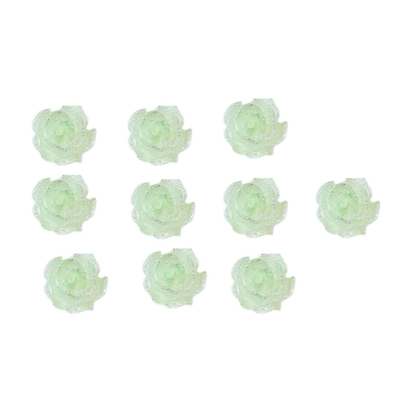 D Set Of 10 Three Dimensional Artificial Flower Nail Decorations For ...