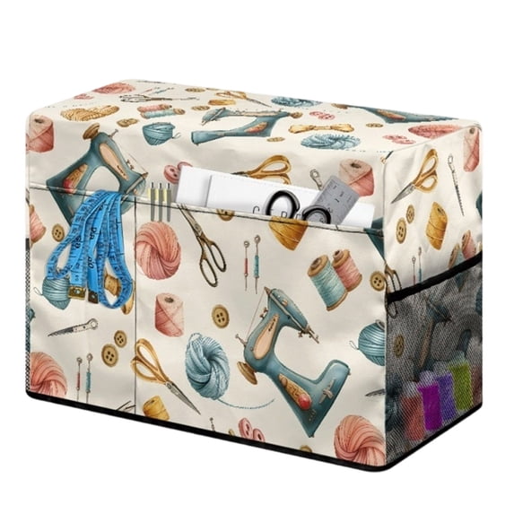 D Sewing Machine Cover With Canvas Fabric, Protective Layer, Storage ...