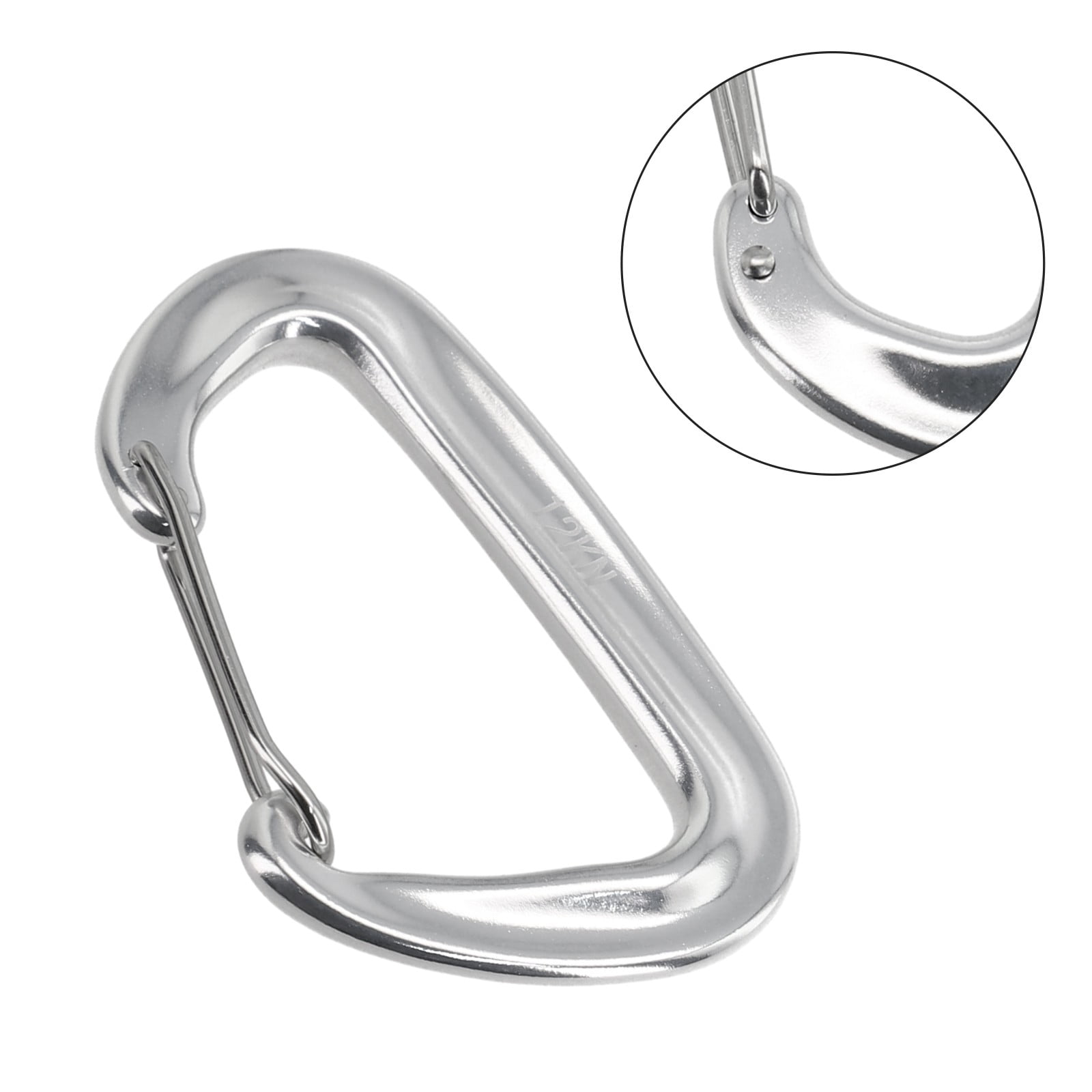 D Shape Aluminium Carabiner 12Kn, Snap Clip Hook For Climbing And ...