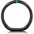 D-Shape Carbon Fiber Microfiber PU Leather Steering Wheel Cover Anti ...