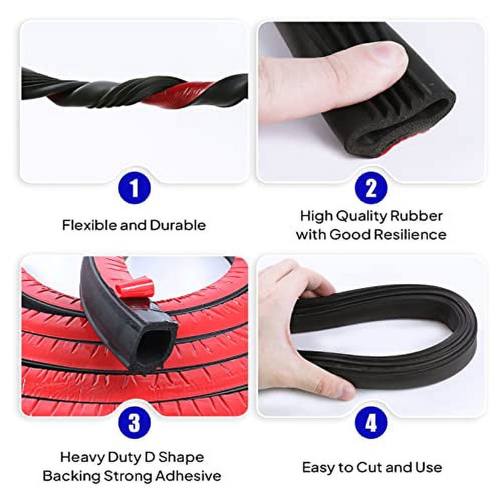 D Shape Door Rubber Seal Strip,1" RV Slide Out Seal Self-Adhesive EPDM Rubber,Heavy Duty ...