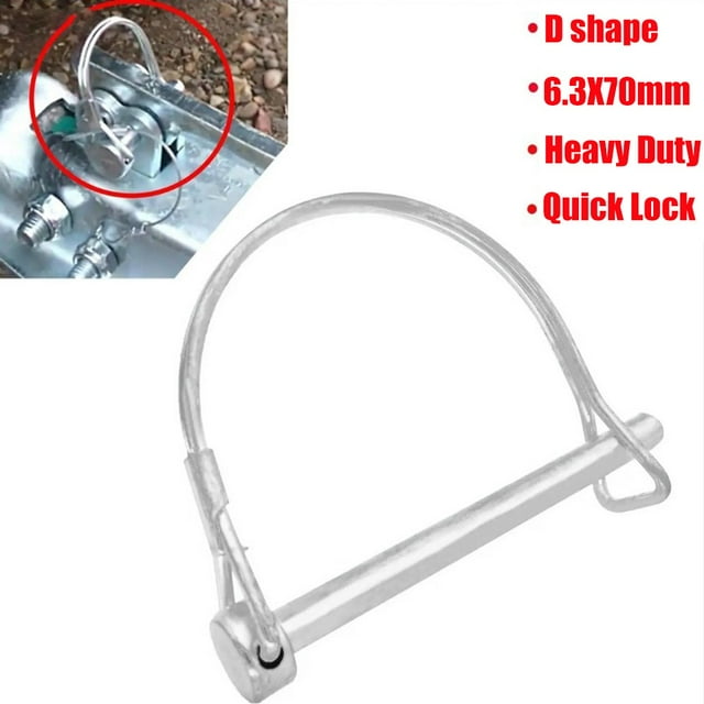 D Shape Trailer Coupler Safety Hitch Pin Lock Heavy Duty Towing Hook ...