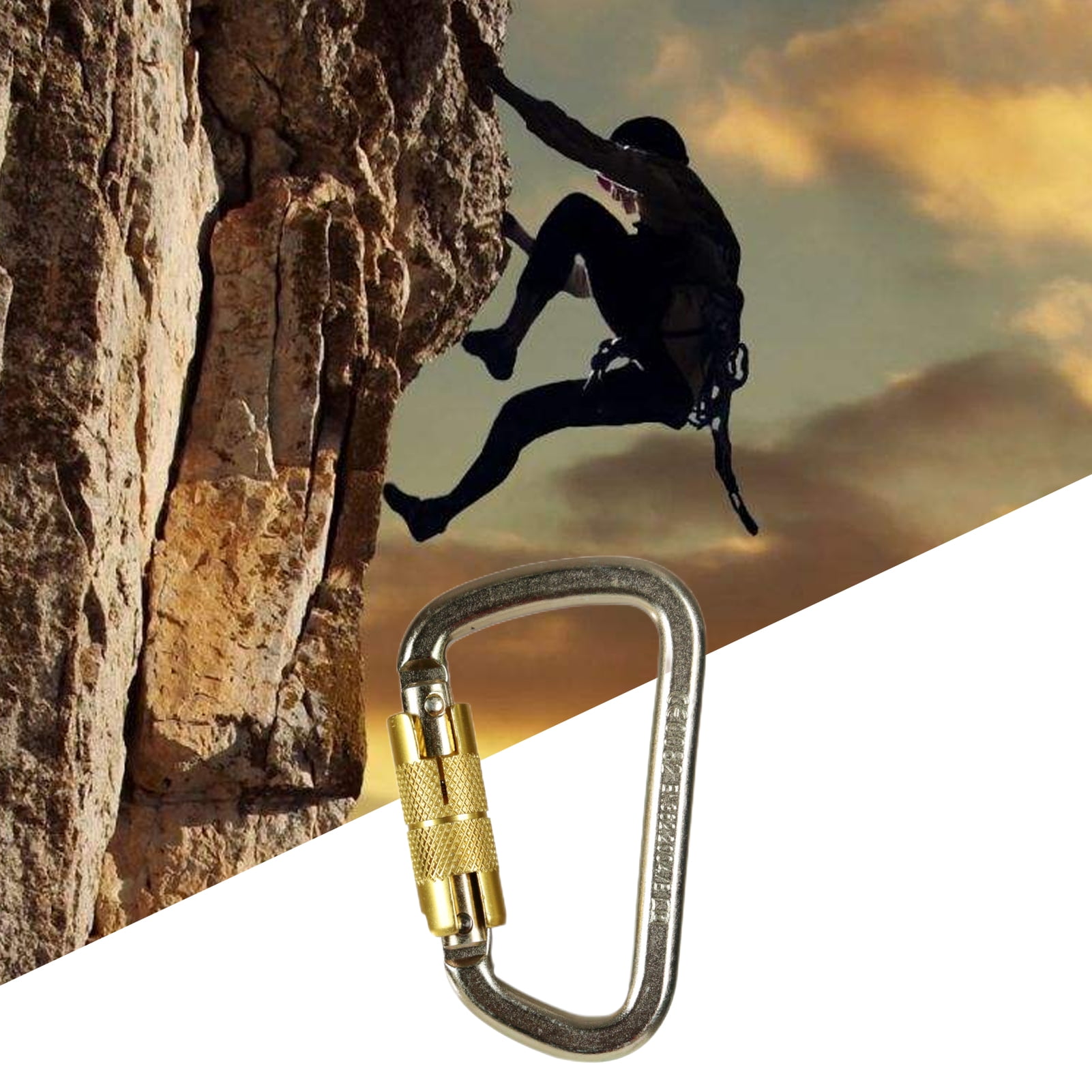 D Shaped Carabiner Anti-rust High Hardness Alloy Steel Safety Climbing ...