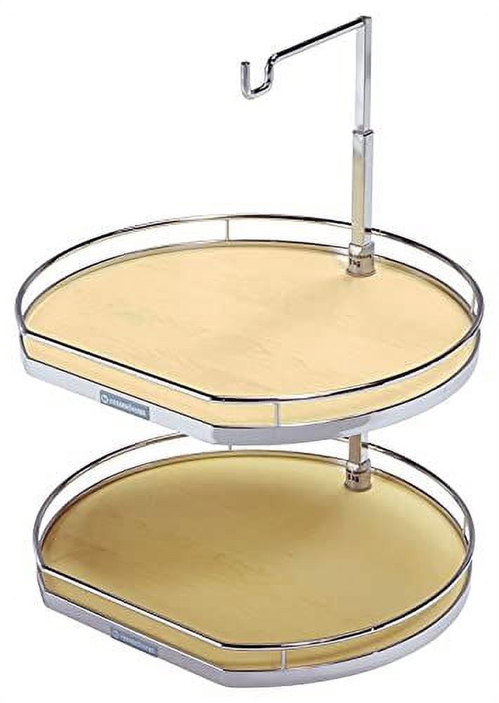 D-Shaped Nonslip 2-Shelf Revolving Lazy Susan Set for Upper Wall Corner ...