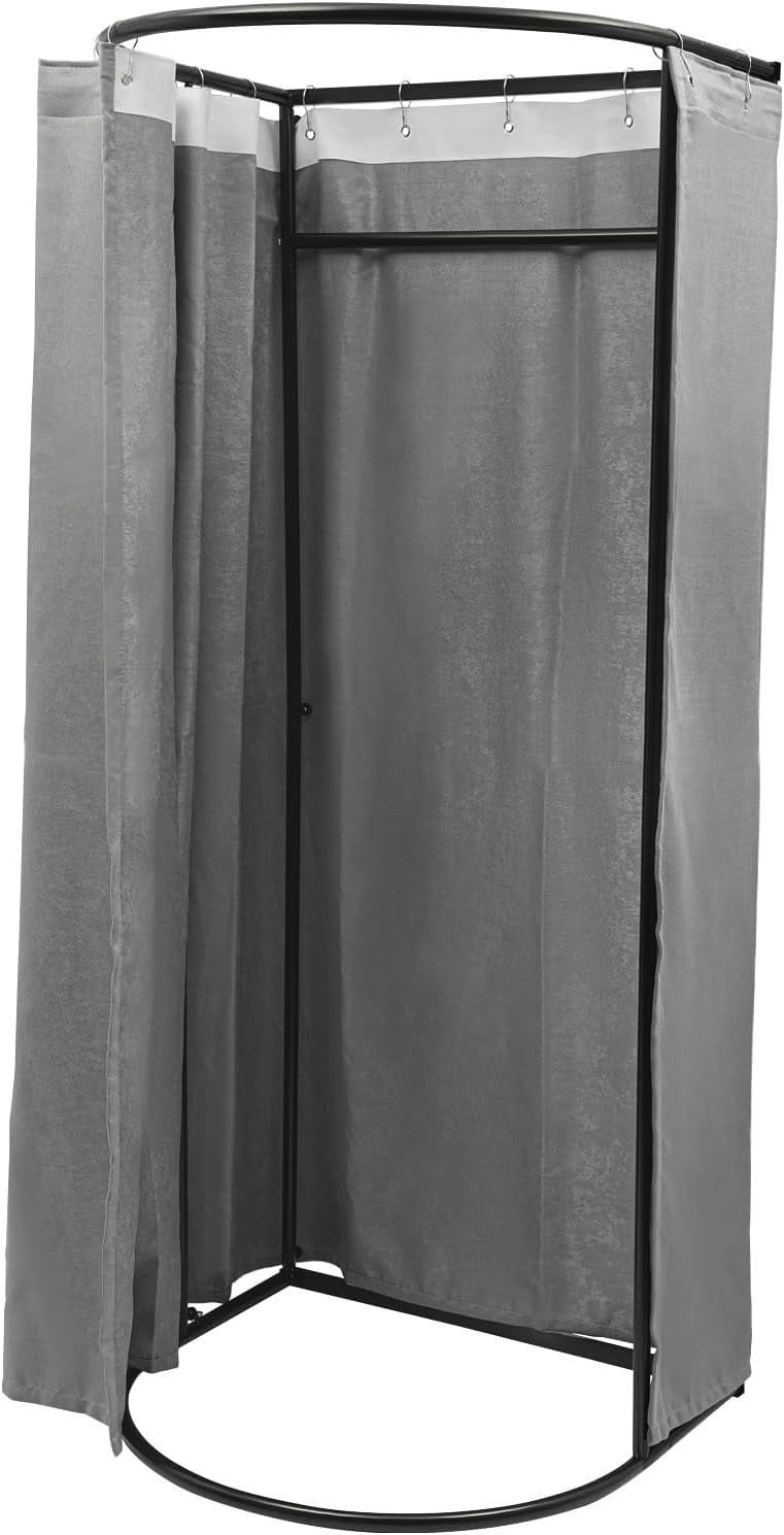 D-Shaped Portable Changing Tent - Grey Privacy Dressing Room for House ...