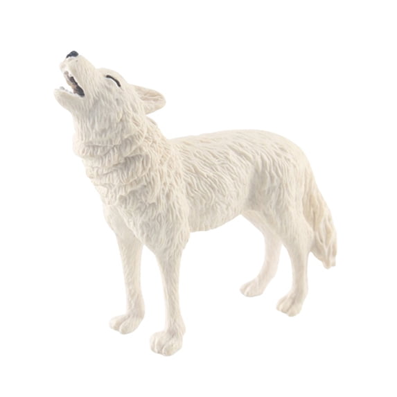 D Simulation White Wolf Animal Model Toy Walking Wolf Adult Desktop ...