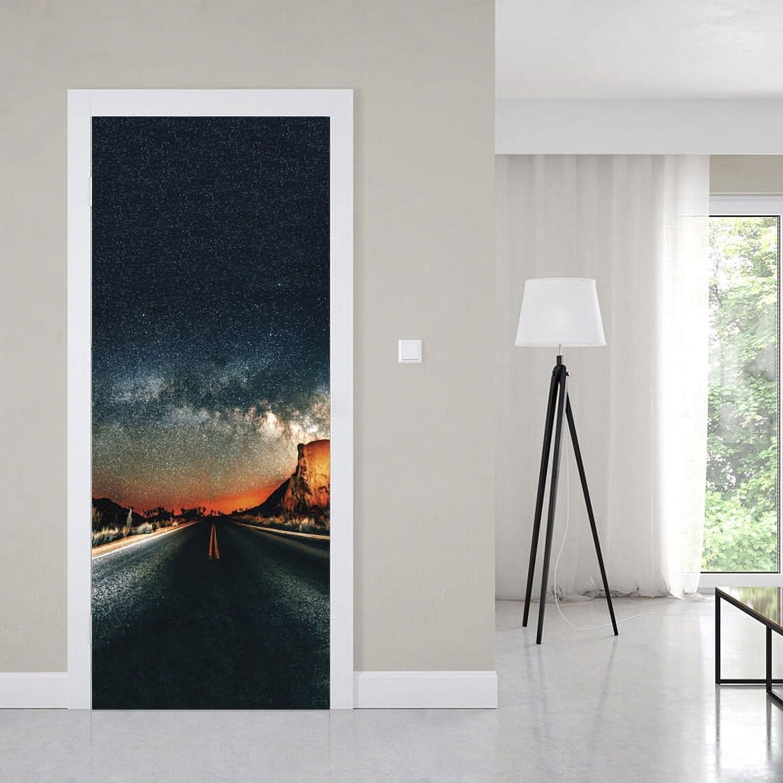 D Starry Sky Galaxy Background Creative Door Sticker Old House ...