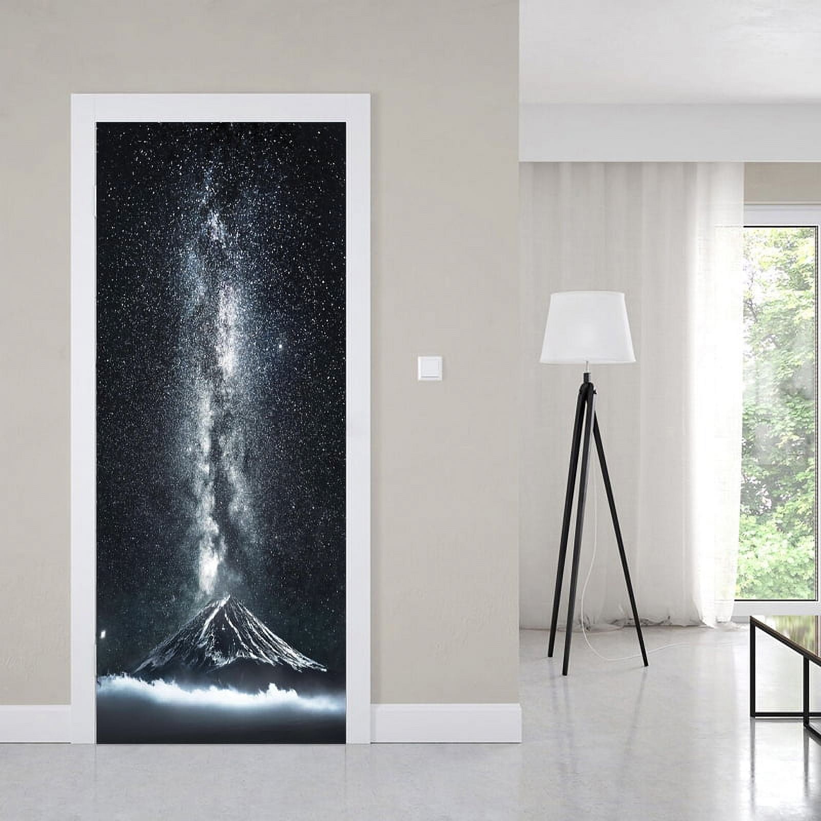 D Starry Sky Galaxy Background Creative Door Sticker Old House ...