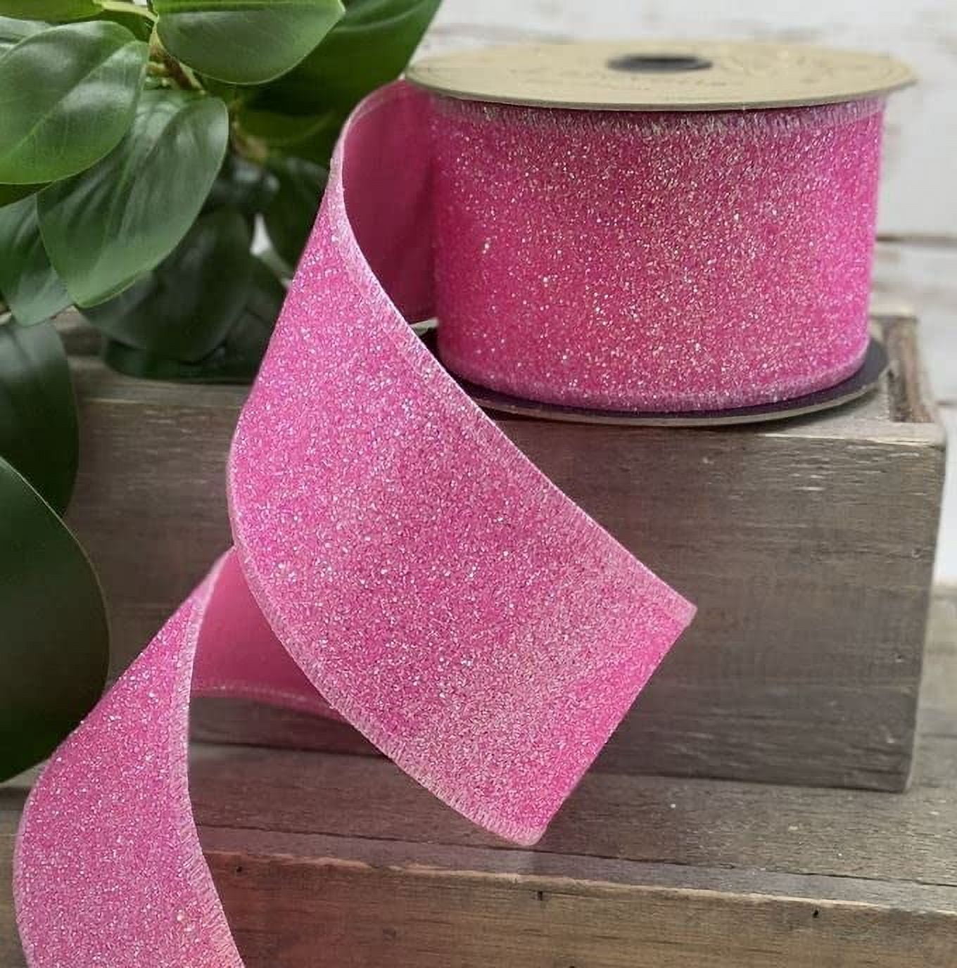 D Stevens, 2.5" Sugar Glitter Matrix Ribbon: Pink (10 Yards) Sugar ...