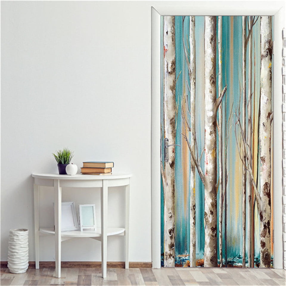 D Stickers Subway Wallpaper for Door Glass Renovation Wood Grain ...