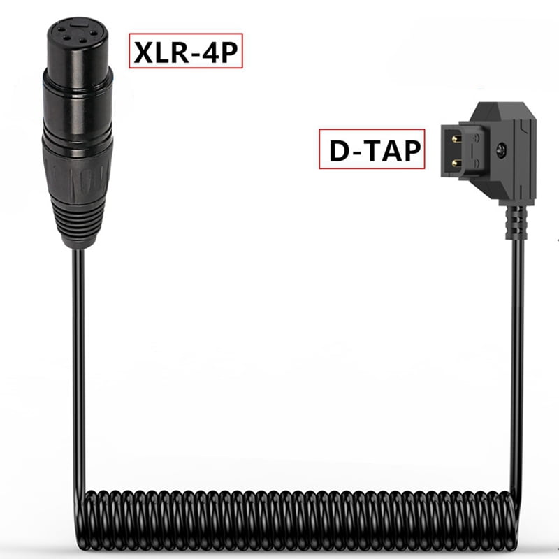 D-Tap Male to Female 4-Pin XLR Cable for Power Supply Battery Adapter for Cameras, Monitors ...