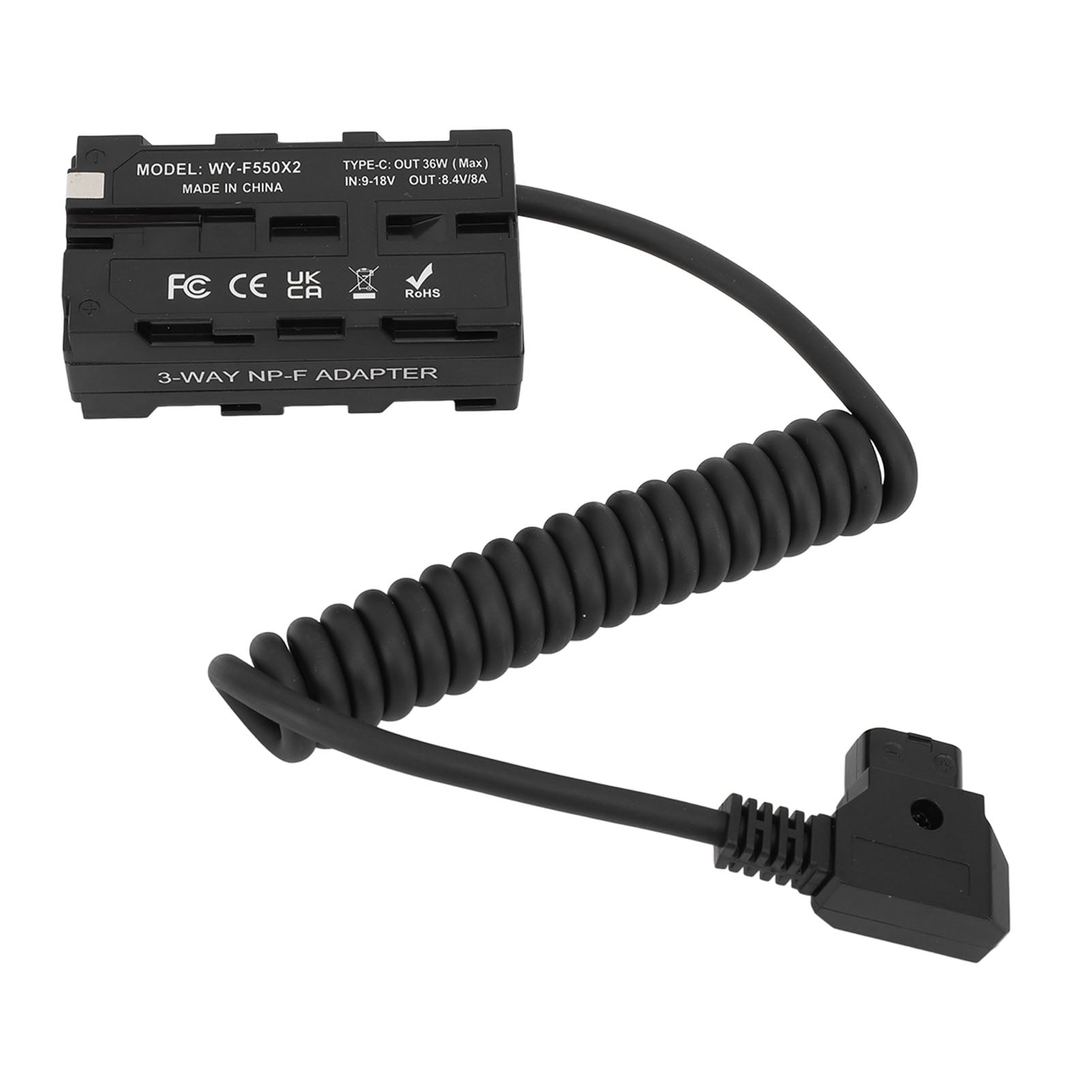 D Tap to NP F970 F570 F550 Double Sided Dummy Battery Coiled Cable ...
