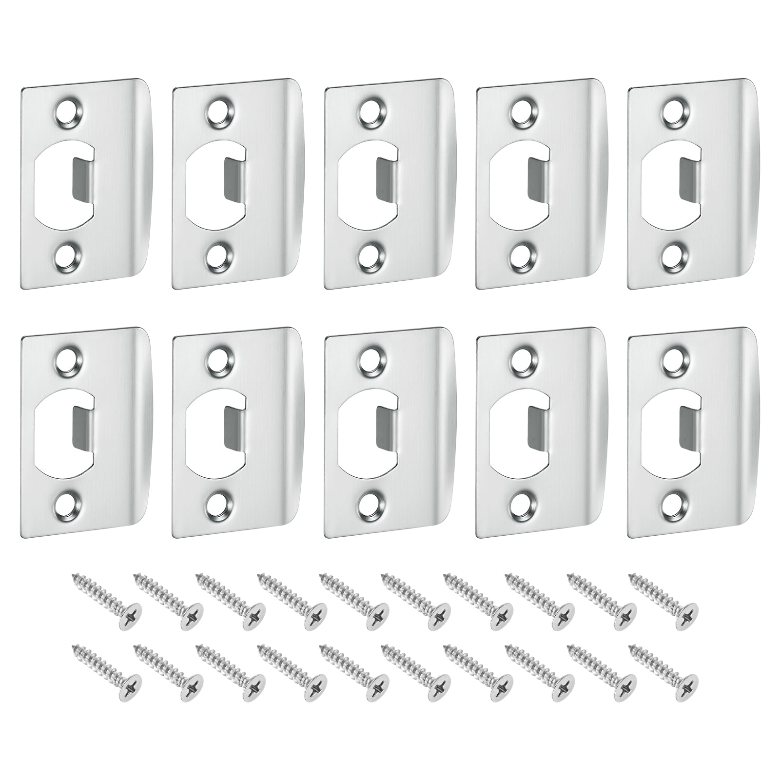 D-Type Door Strike Plate, 10Pack 57mm x 45mm 201 Stainless Steel Latch ...