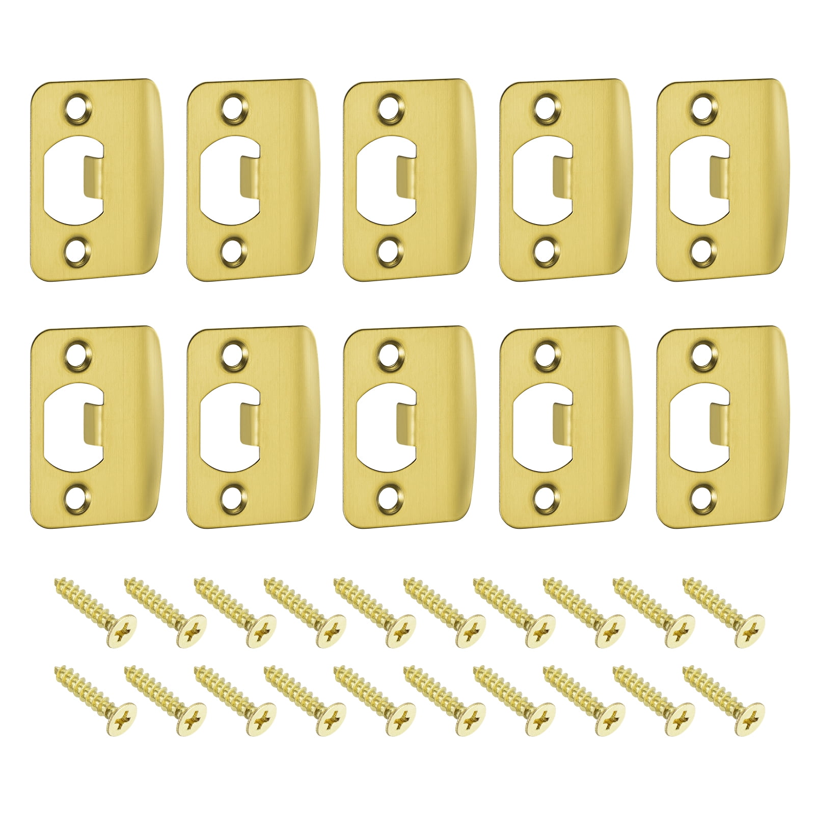 D-Type Door Strike Plate, 10Pack 57mm x 45mm Rounded Corners 201 ...