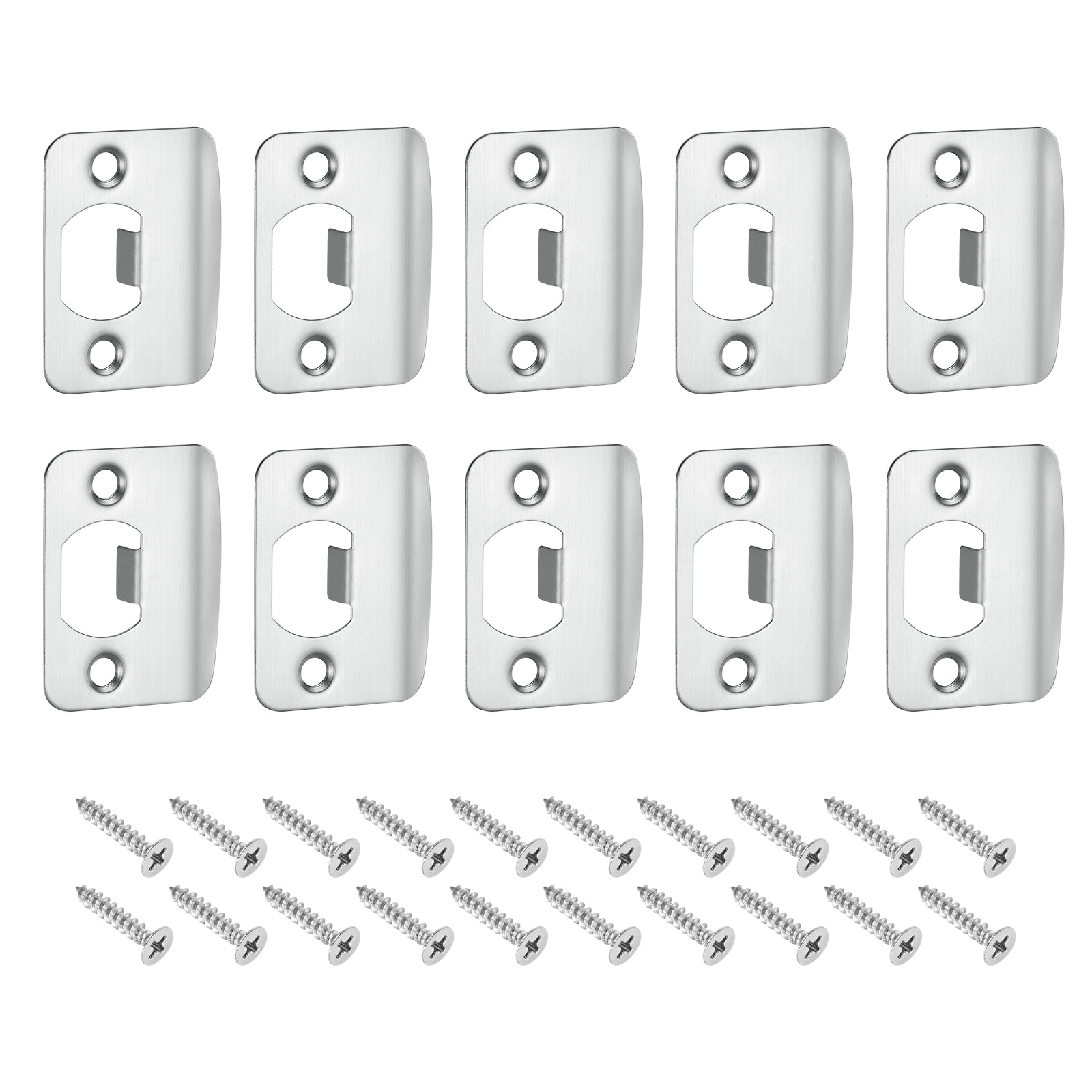 D-Type Door Strike Plate, 10Pack 57mm x 45mm Rounded Corners 201 ...