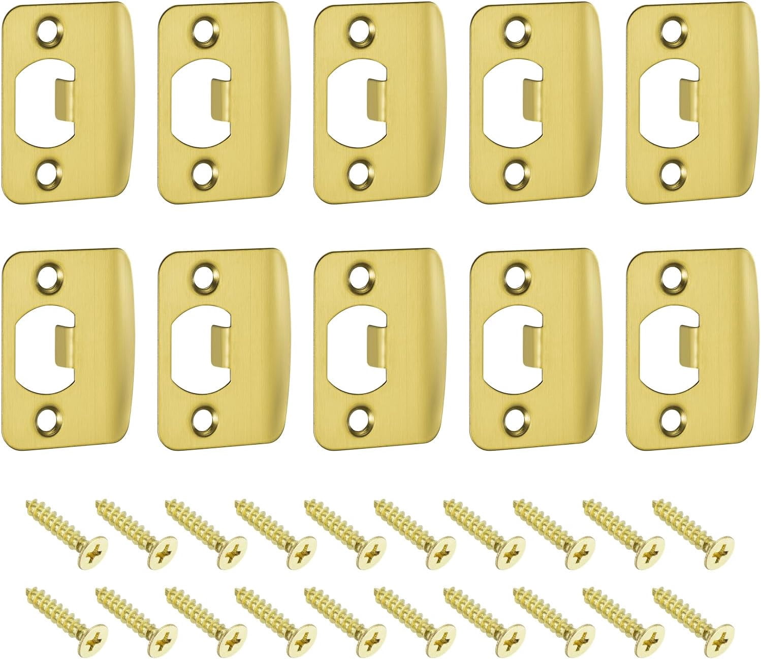 D-Type Door Strike Plate, 10Pcs 57mm x 45mm Rounded Corners 201 ...