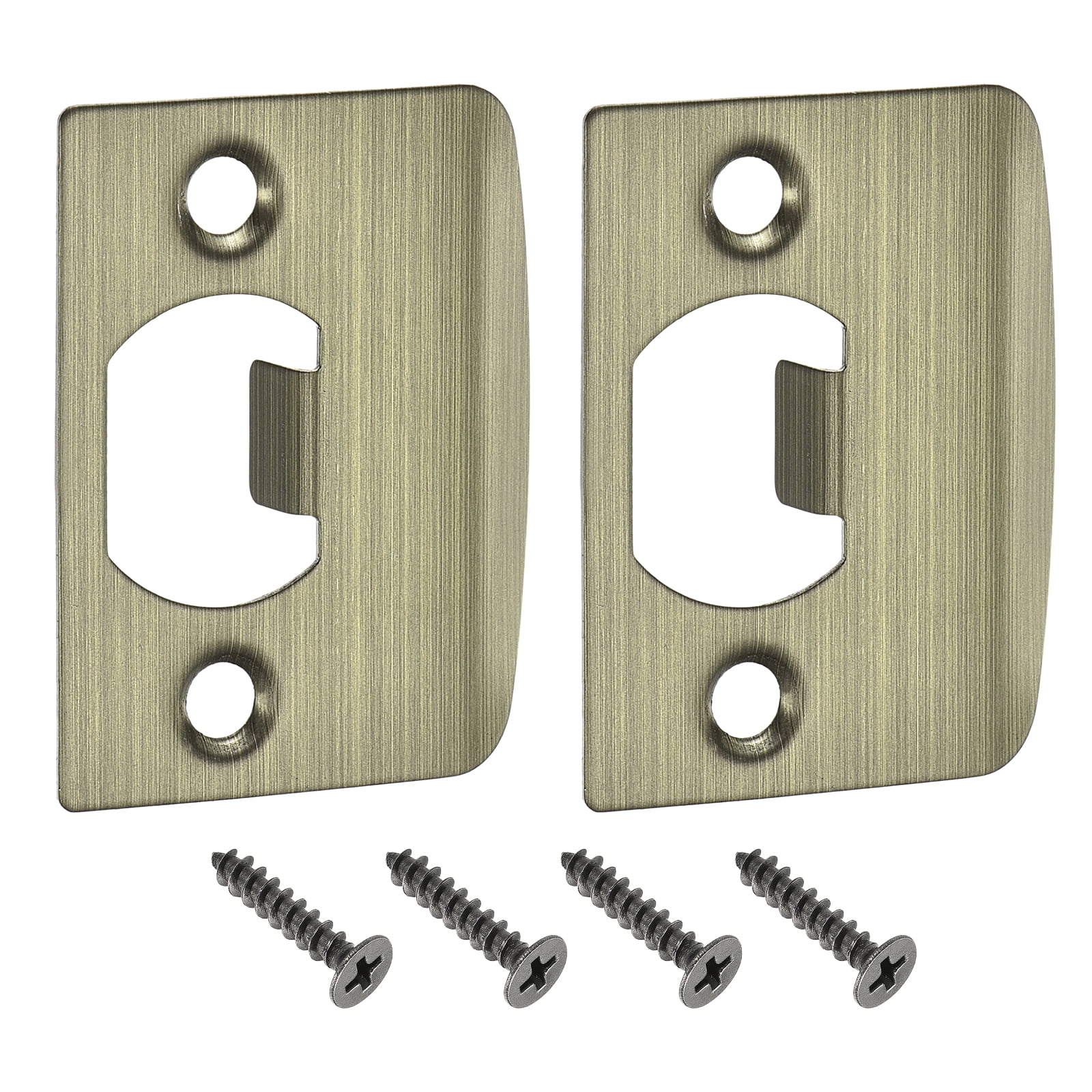 D-Type Door Strike Plate, 2Pack 57mm x 45mm 201 Stainless Steel Latch Deadbolt Strike Plate for ...