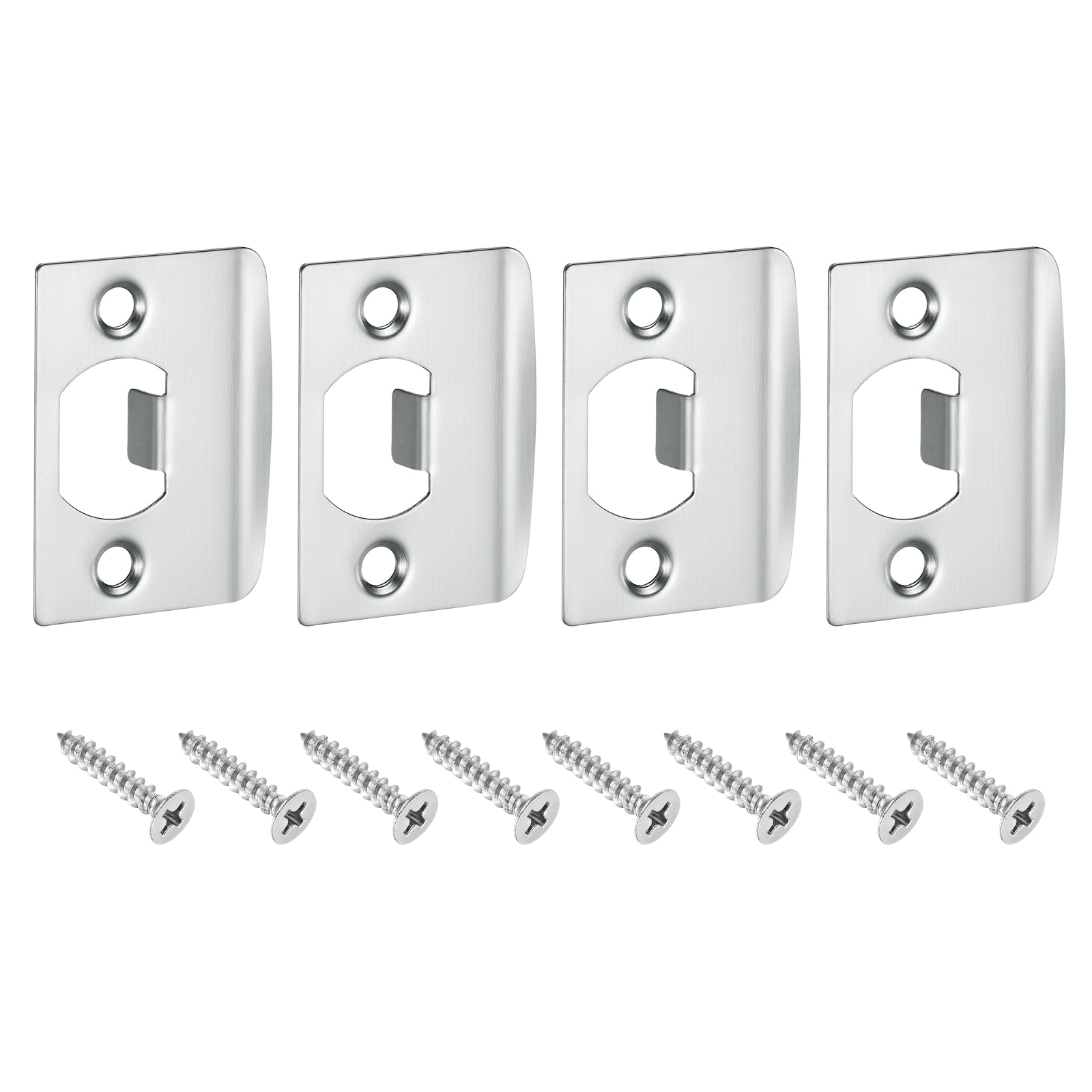 D-Type Door Strike Plate, 4Pack 57mm x 45mm 201 Stainless Steel Latch ...