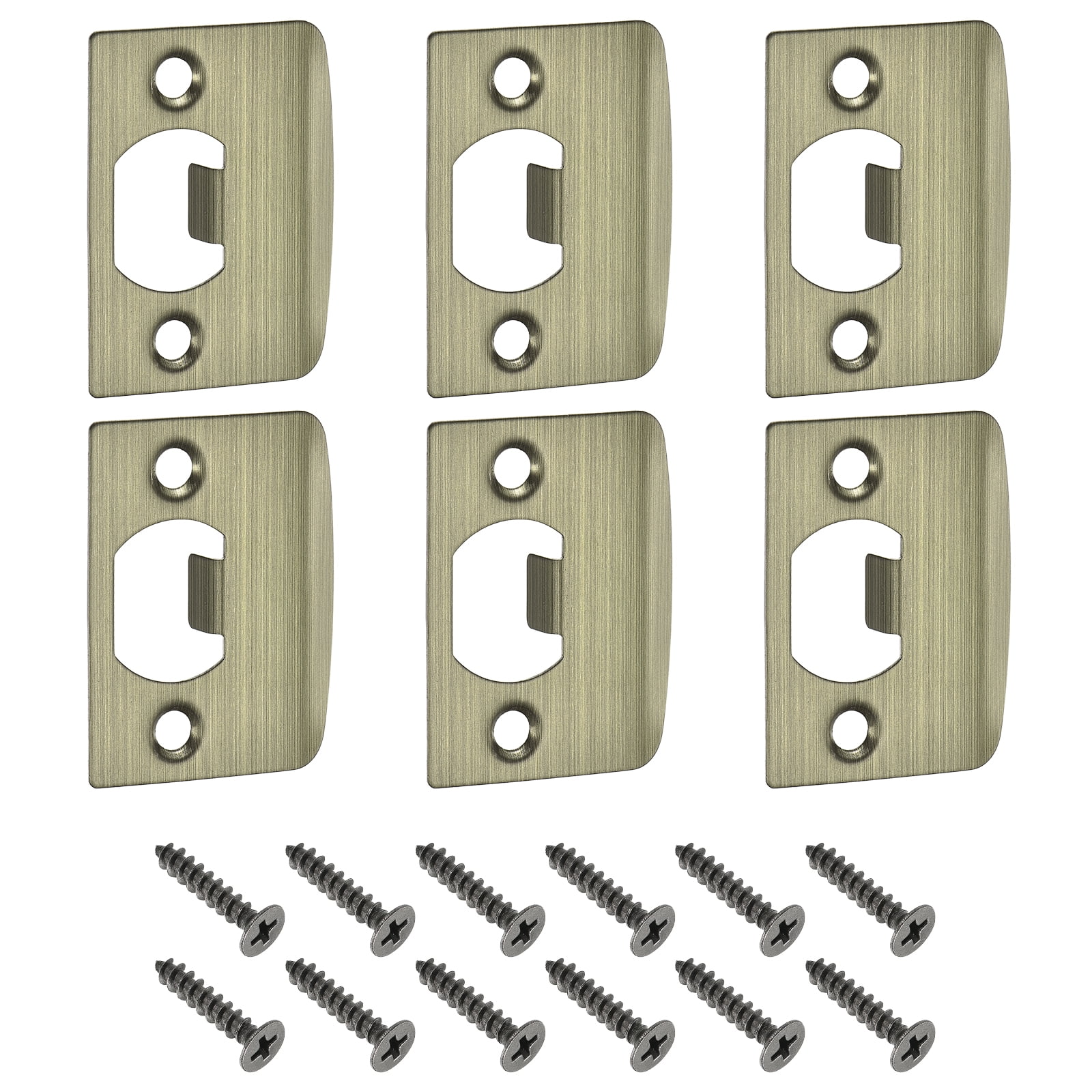 D-Type Door Strike Plate, 6Pack 57mm x 45mm 201 Stainless Steel Latch ...