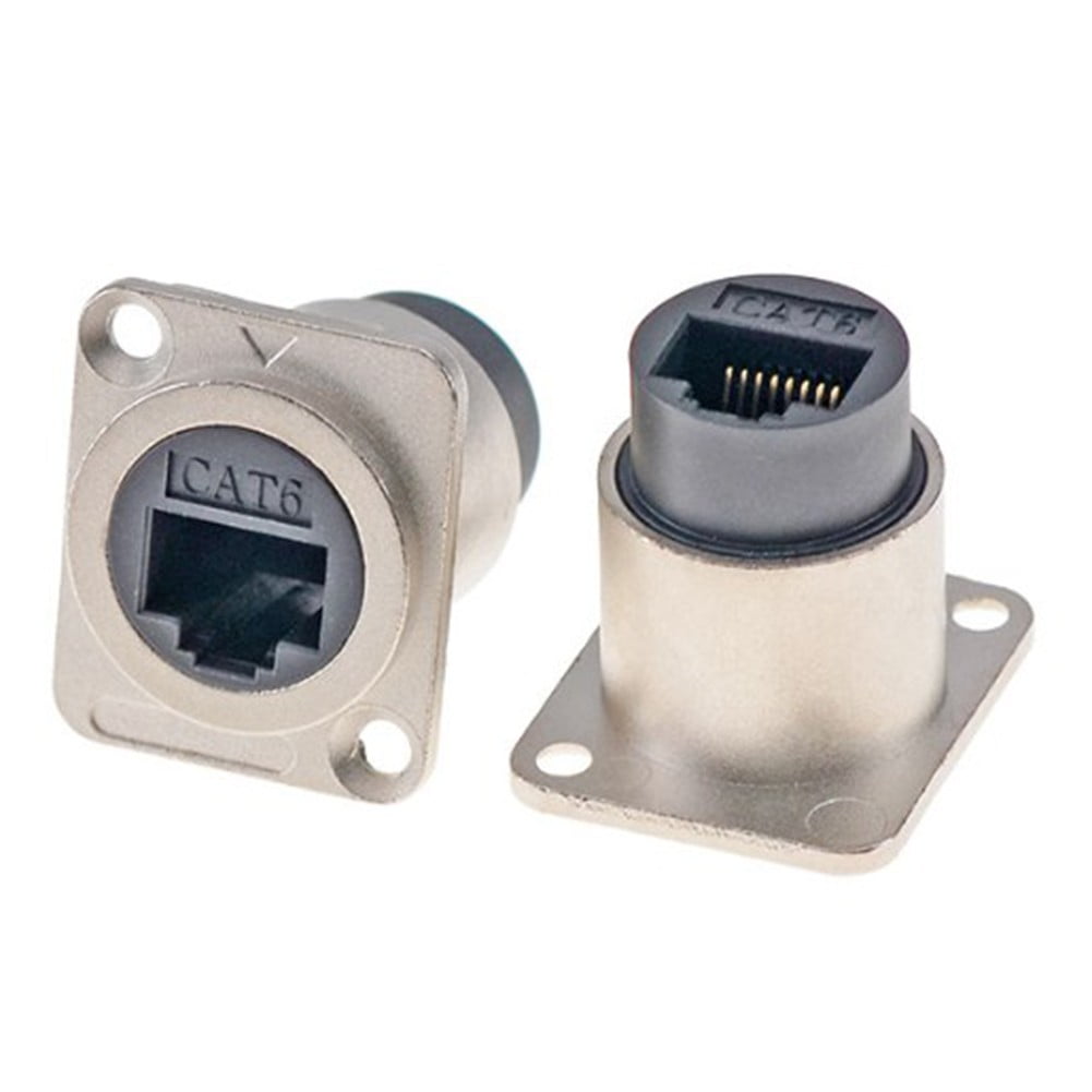 D-Type RJ45 Cat6 Female to Female Through Socket Panel Mount Connector ...