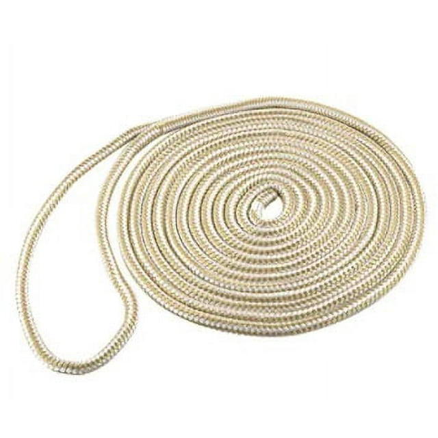 D-Unique Tools White Premium 1/2 in. x 15ft Double-Braided Nylon Dockline, Dockline Set for Boat ...