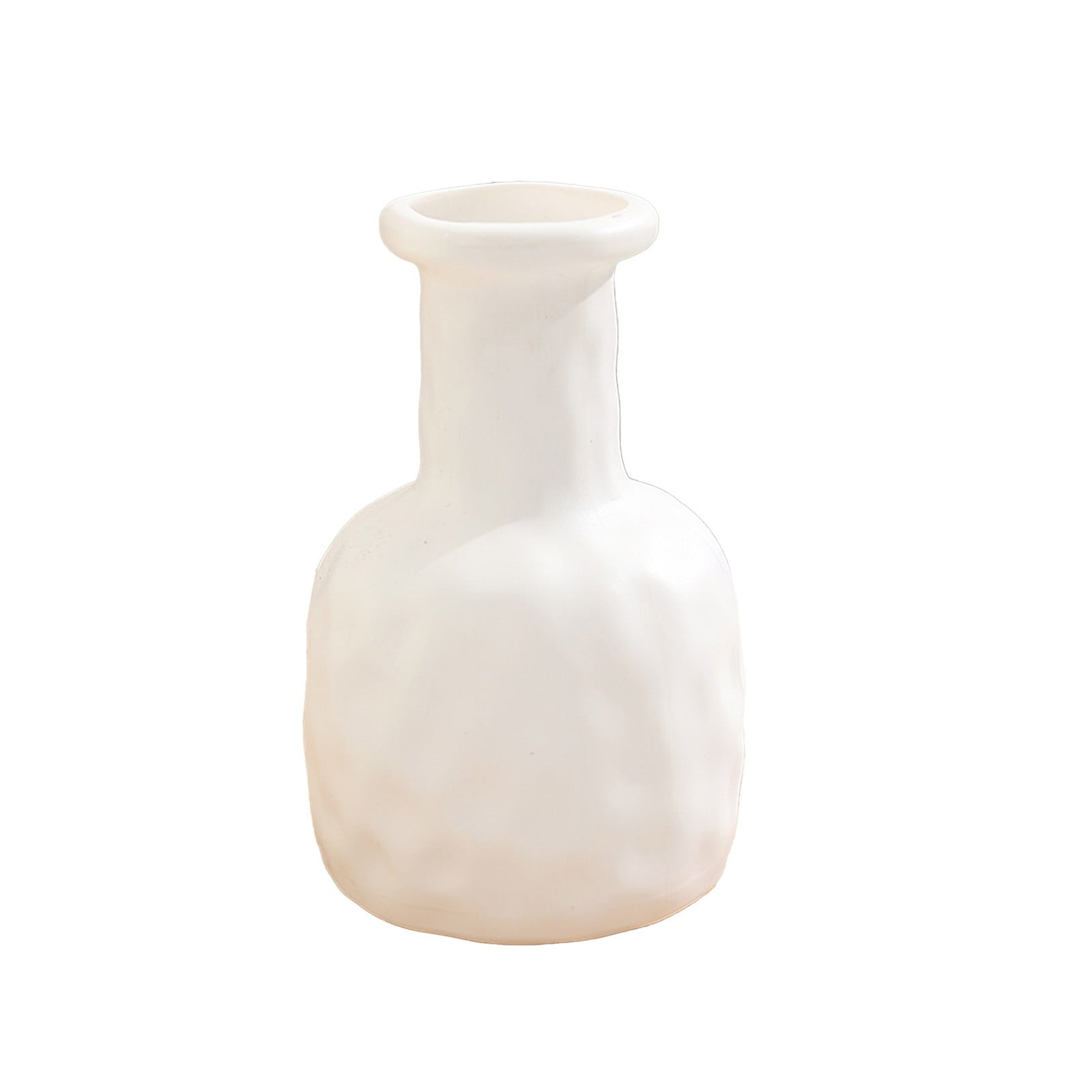 D White Plastic Vase With Ceramic Look Non-Fragile Tabletop Decoration ...