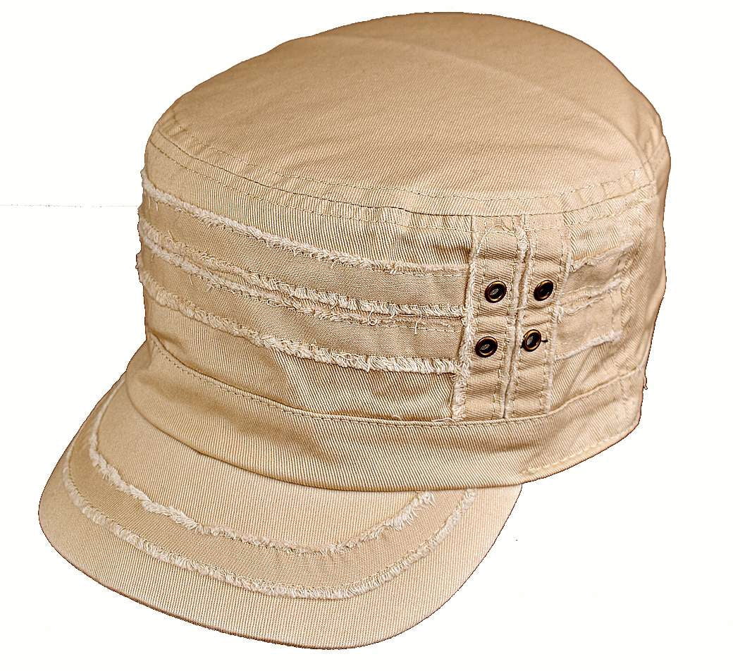 D&Y Unisex Cotton Distressed Layered Frayed Cadet Military Cap, Olive ...